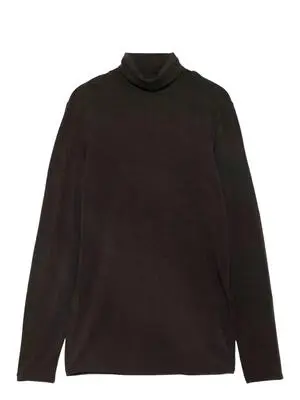AMOMENTO Roll-Neck Top Brown
