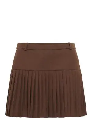 MARINE SERRE Twill Mini Skirt - Brown