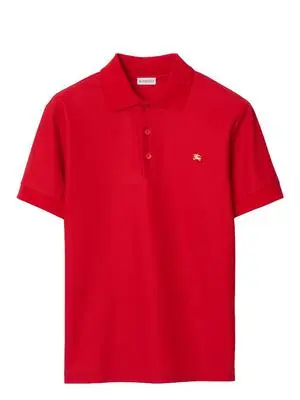 Burberry Metal EKD Cotton Polo Shirt Crayon Red