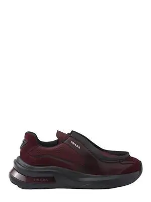 Prada Brushed Leather Sneakers - Burgundy
