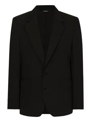 Dolce & Gabbana Wool Twill Double-breasted Jacket - Black