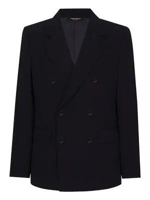Dolce & Gabbana Wool Twill Double-breasted Jacket - Blue