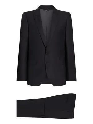 Dolce & Gabbana Single-breasted Suit In Wool And Silk - Blue
