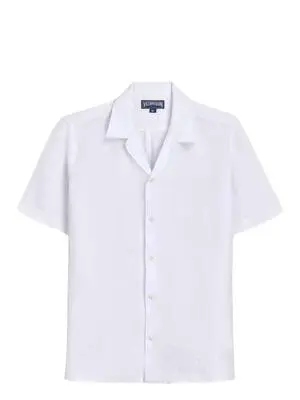 Vilebrequin Bowling Linen Shirt Solid Shirt Courbis - White