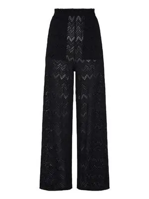 Vilebrequin Wide Leg Mesh Pants - Black