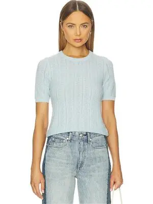 Rag & Bone Francesca Merino Short Sleeve Sweater - Sky Blue