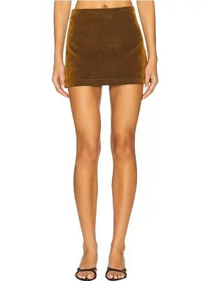 Joe's Jeans Mini Flocked Skirt - Bronze Brown