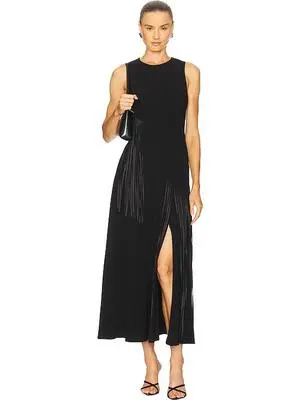 LA LIGNE Fringe Midi Dress - Black