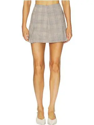 MORE TO COME Julieta Mini Skirt - Grey Plaid