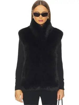 Apparis Laila Sable Faur Fur Vest - Noir