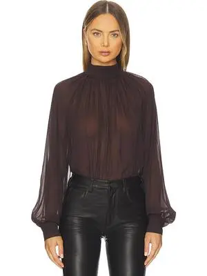 NICHOLAS Solene Long Sleeve Blouse - Cacao
