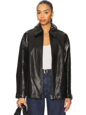 Free People X We The Free Sloane Faux Leather Jacket - Black