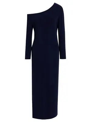 Norma Kamali Off-the-shoulder Stretch-jersey Midi Dress - Navy