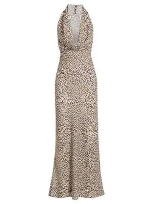 NORMA KAMALI Draped Leopard-Print Gown