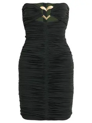 AREA Embellished Cutout Mini Dress - Dark Green