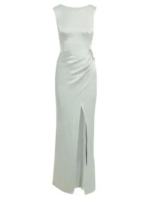 Simkhai Tommy Open-back Draped Satin Gown - Mint