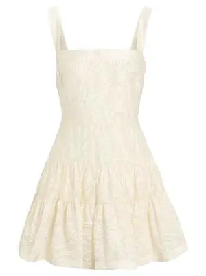 Simkhai Laila Tiered Jacquard Mini Dress - Ivory