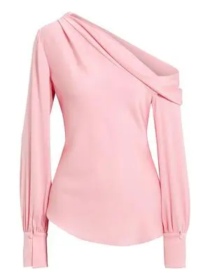 Simkhai Alice One-shoulder Satin Top - Pastel Pink