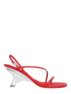 Simkhai Shadow Leather Slingback Sandals - Red