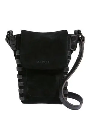 AIMEE Zen Suede Phone Crossbody Bag - Black Suede