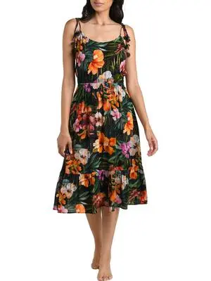 La Blanca Tie Strap Cover-up Midi Dress - Multi