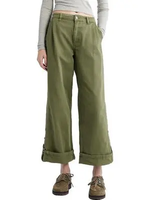 DAMSON MADDER Wylie Organic Cotton Wide-leg Jeans - Khaki