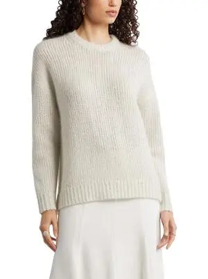 Nordstrom Metallic Crewneck Sweater - Ivory Metallic Marl