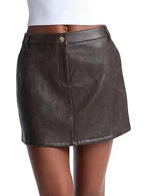 Michael Kors Coated Viscose Blend Mini Skirt - Brown