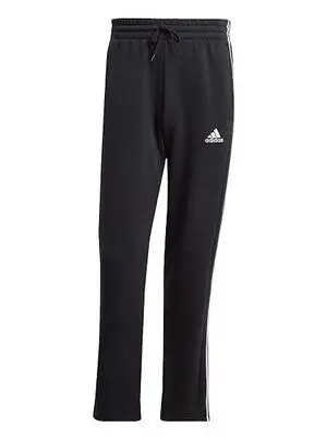 Adidas Essentials 3stripes Open Hem Fleece Pants - Black