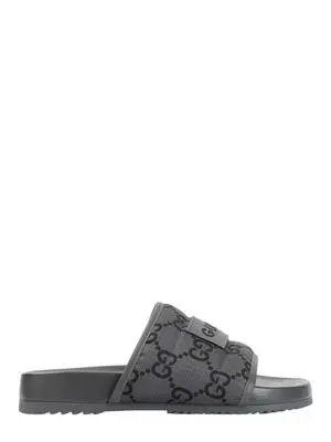 Gucci Gg Monogram Slide Sandal - Grey/black
