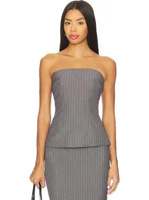 ALL THE WAYS Alessia Strapless Top Pinstripe - Grey