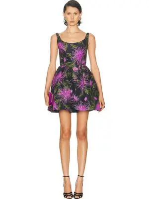 Oscar De La Renta Sleeveless Faille Mini Dress - Purple & Navy