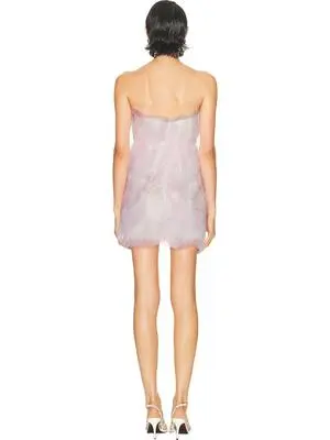 Oscar De La Renta Strapless Pleated Mini Dress - Soft Pink