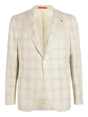 Isaia Wool-silk-linen Capri Blazer - Yellow