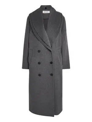 RÓHE Wool Double-layered Scarf Coat - Grey