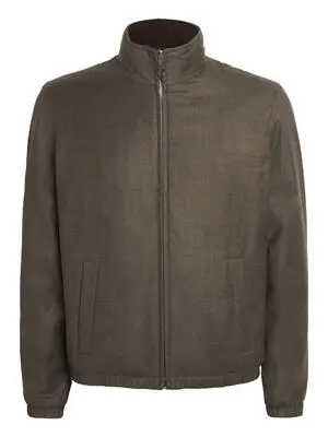 YVES SALOMON Down Wool-silk Storm System Mink-trim Bomber Jacket - Brown
