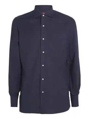 Isaia Cotton-cashmere Jersey Shirt - Blue