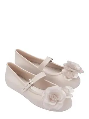 Melissa Soft Ballerina Petals Mary Jane Flat - Beige