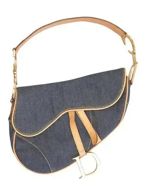 FWRD RENEW Dior Denim Saddle Bag - Blue