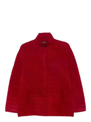 Emporio Armani Textured Pocketed Jacket - Red