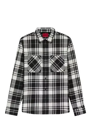Hugo Plaid Pocket Shirt - Black