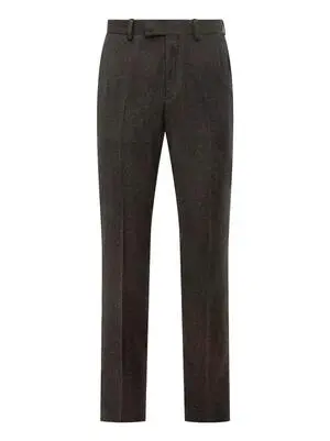 Zegna Wool Pleated Trousers - Brown