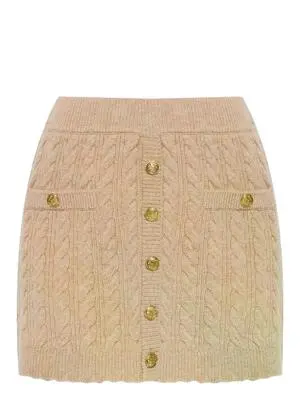 LoveShackFancy Berritt Cable-knit Mini Skirt - Neutrals