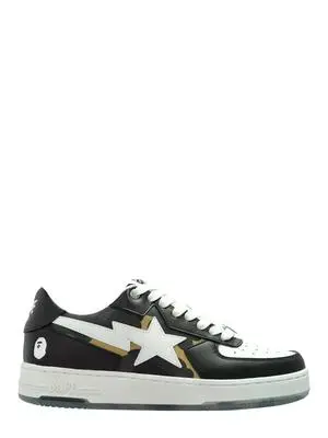 A BATHING APE Star-patch Leather Sneakers - Black