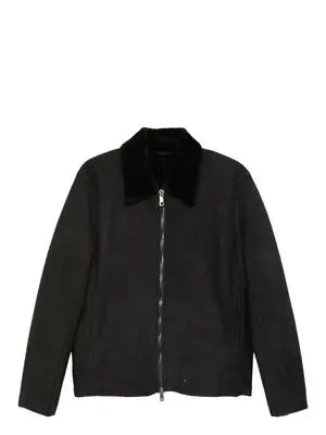 GIORGIO BRATO Shearling-collar Jacket - Black