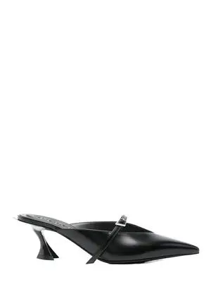MUGLER 70mm Leather Heeled Sandals - Black