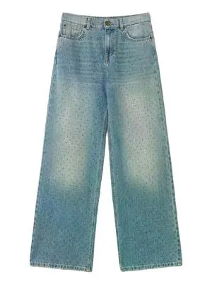 TWINSET Rhinestone-embellished Straight Leg Jeans - Blue