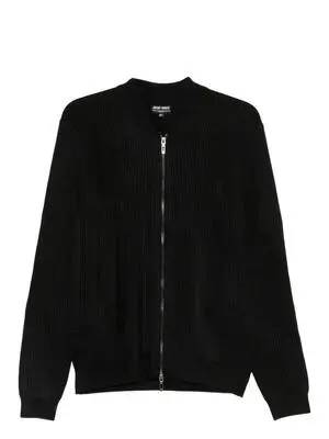 ANTONY MORATO Zip-up Ribbed-knit Cardigan - Black