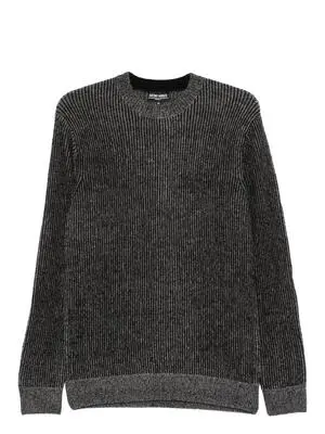 ANTONY MORATO Striped Ribbed-knit Jumper - Black