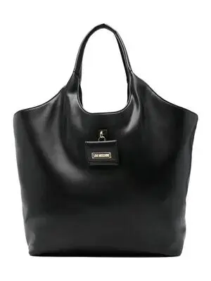 Moschino Logo-plaque Tote - Black